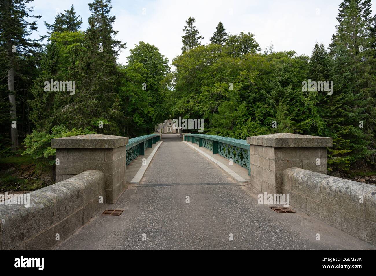 View over Balmoral Bridge on route to castle and royal residence ...
