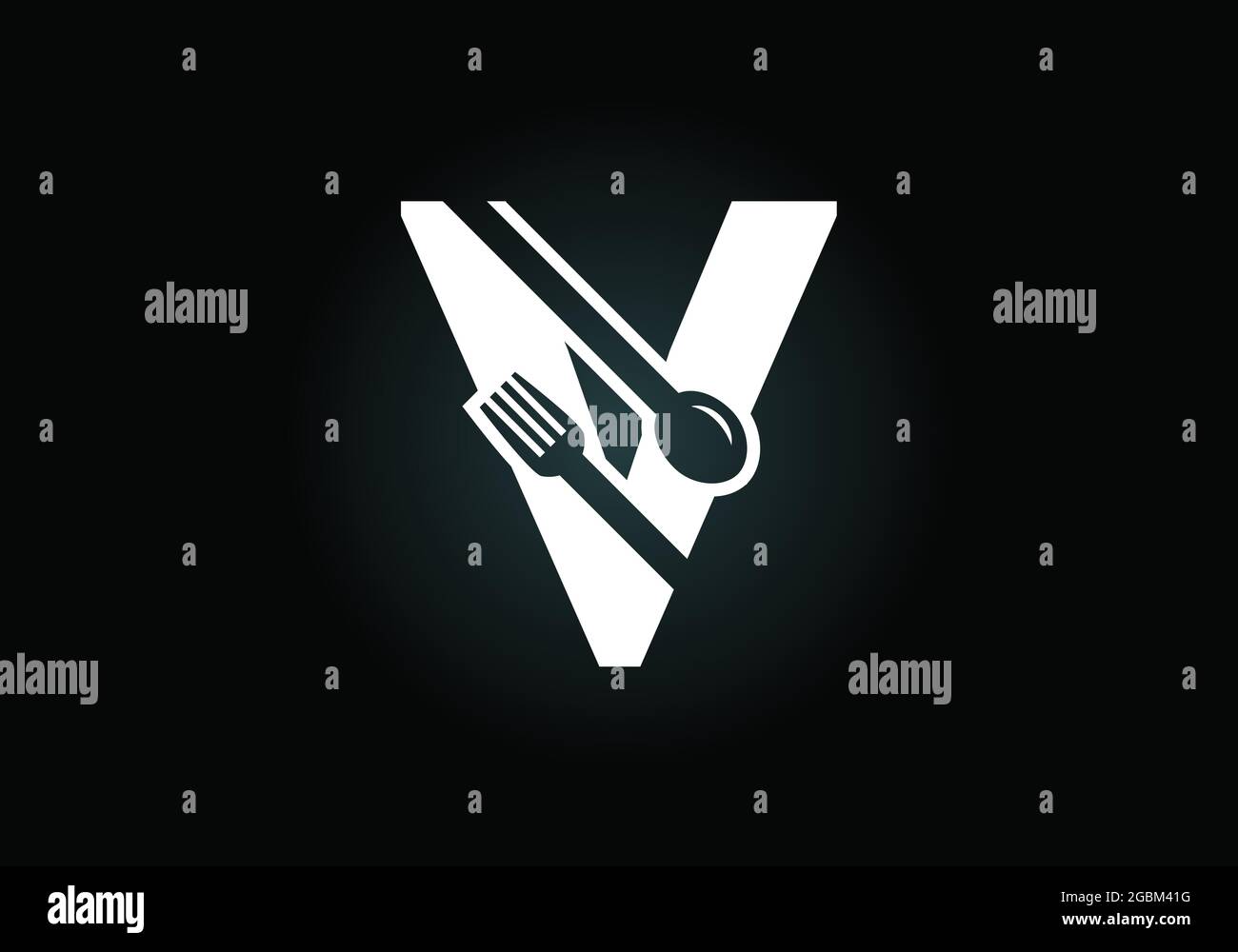V restaurant logo hi-res stock photography and images - Alamy