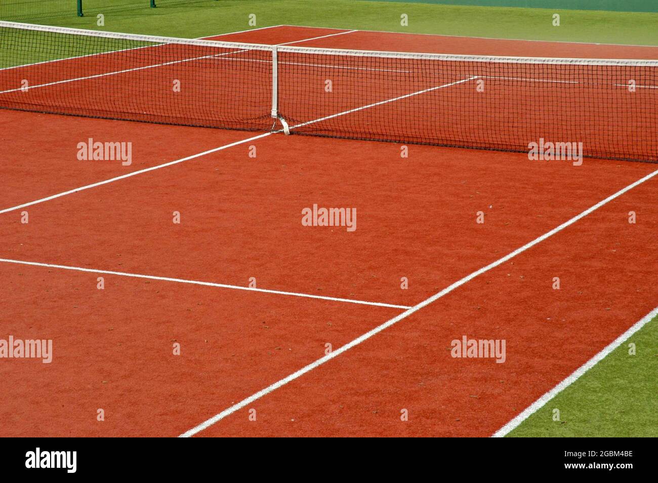 Tennis empty court area with marking and net Stock Photo - Alamy