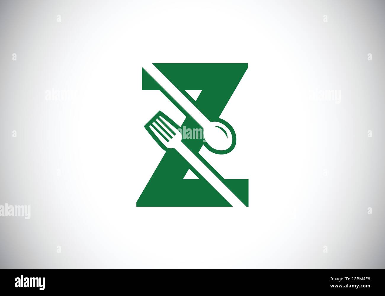 Initial Z monogram alphabet with a fork, spoon. Font emblem. Modern ...