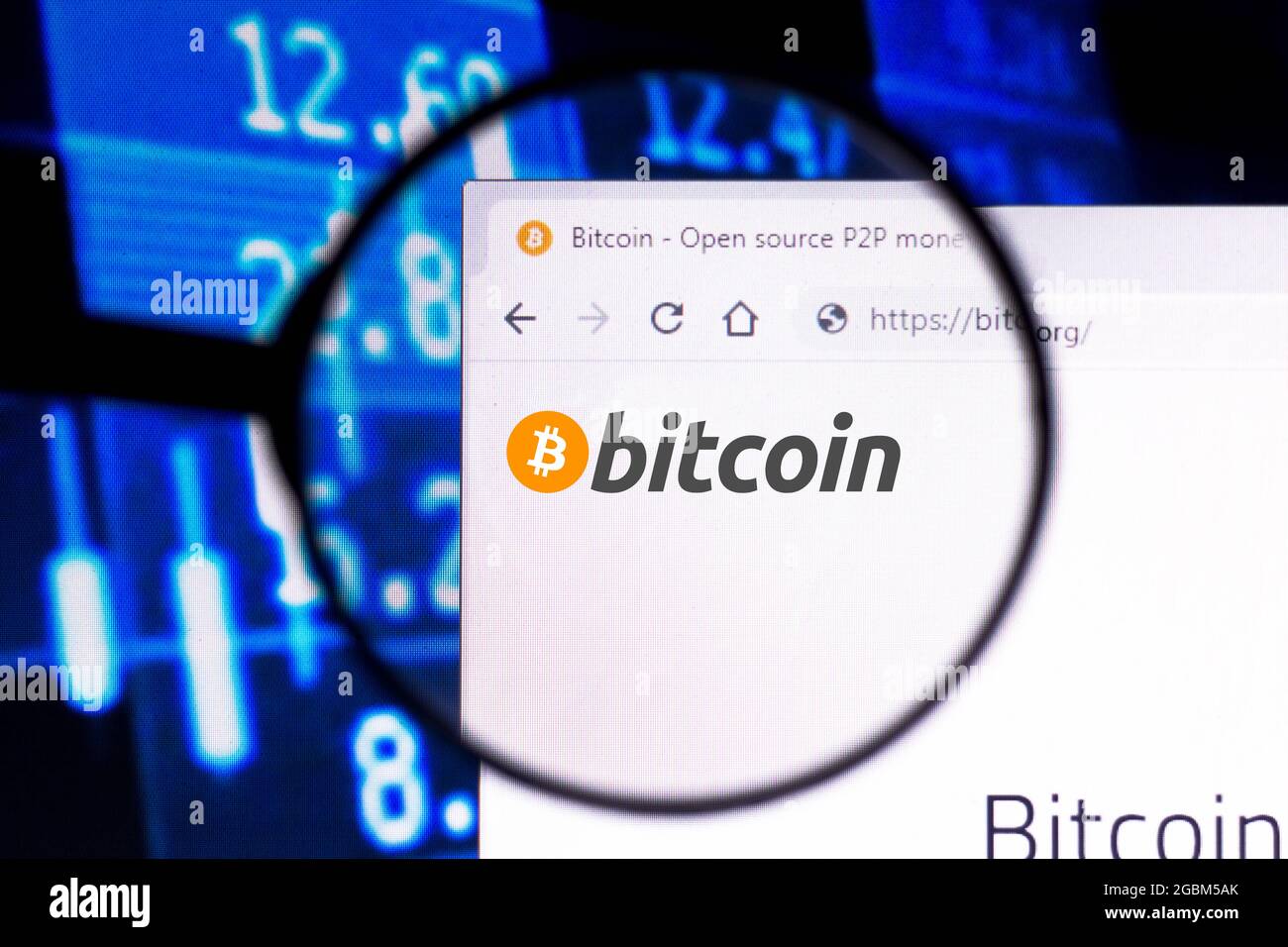 In this photo illustration, the homepage of the Bitcoin website seen on ...