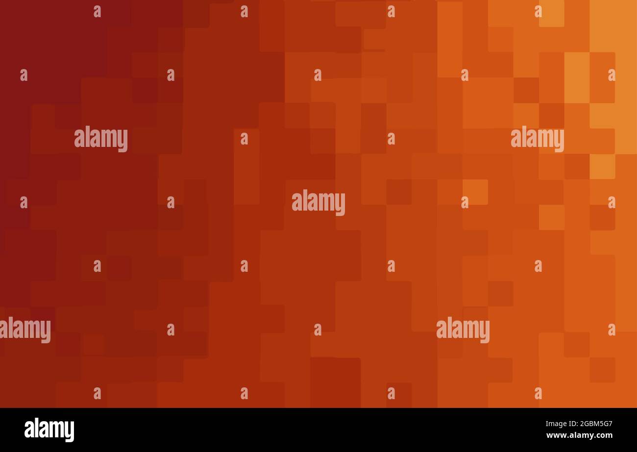 Abstract pixel dark orange background. Geometric texture from squares ...