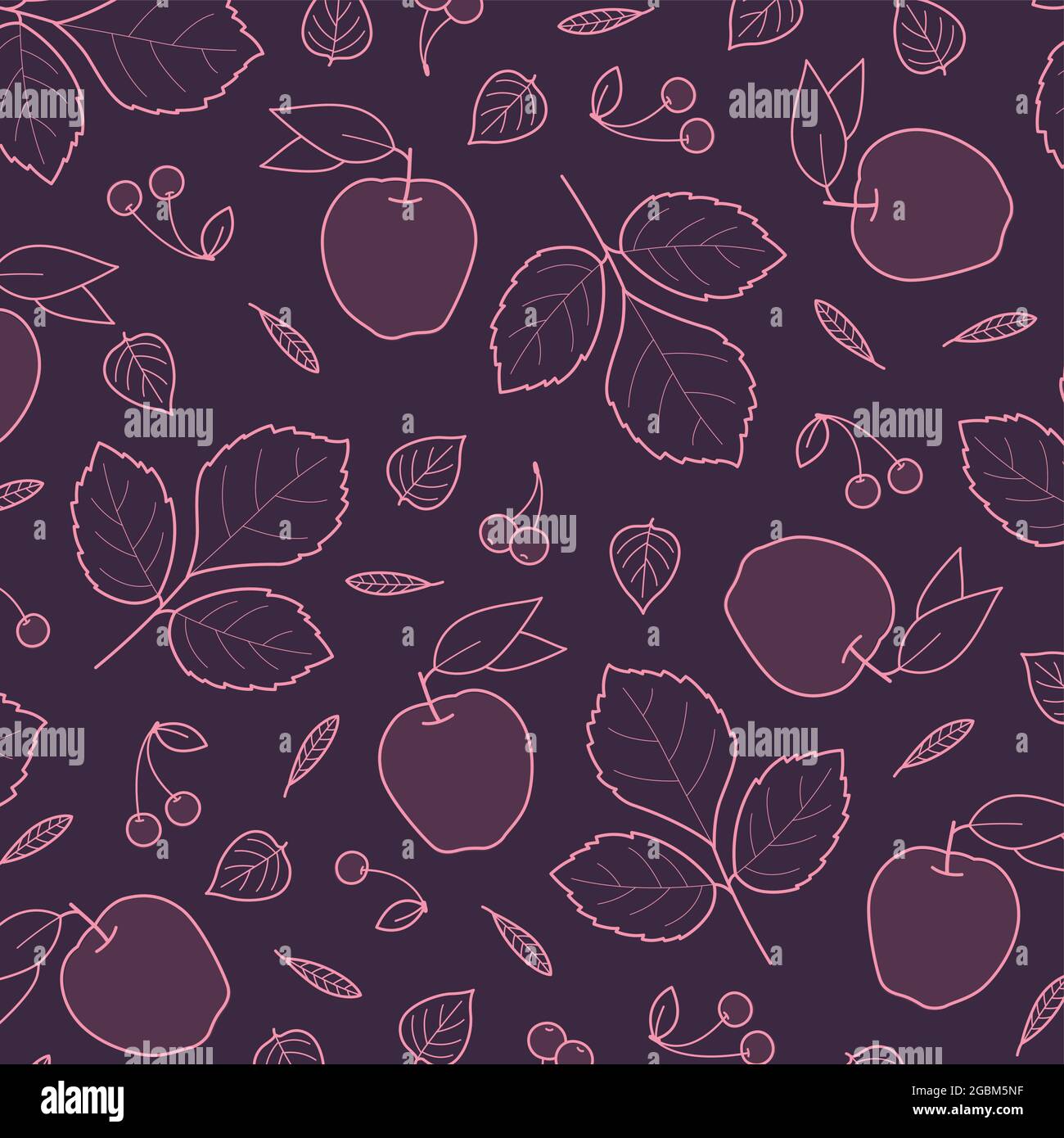 Blue background with many autumn foliage - Vector illustration Stock ...