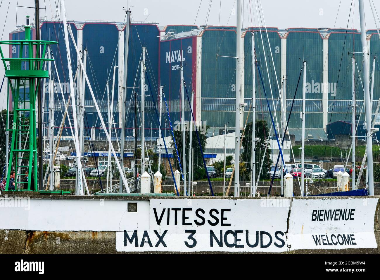 Naval Group shipyard, Cherbourg harbor, Manche department, Cotentin ...