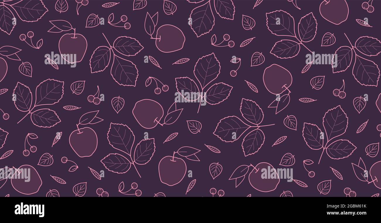 Blue background with many autumn foliage - Vector illustration Stock ...