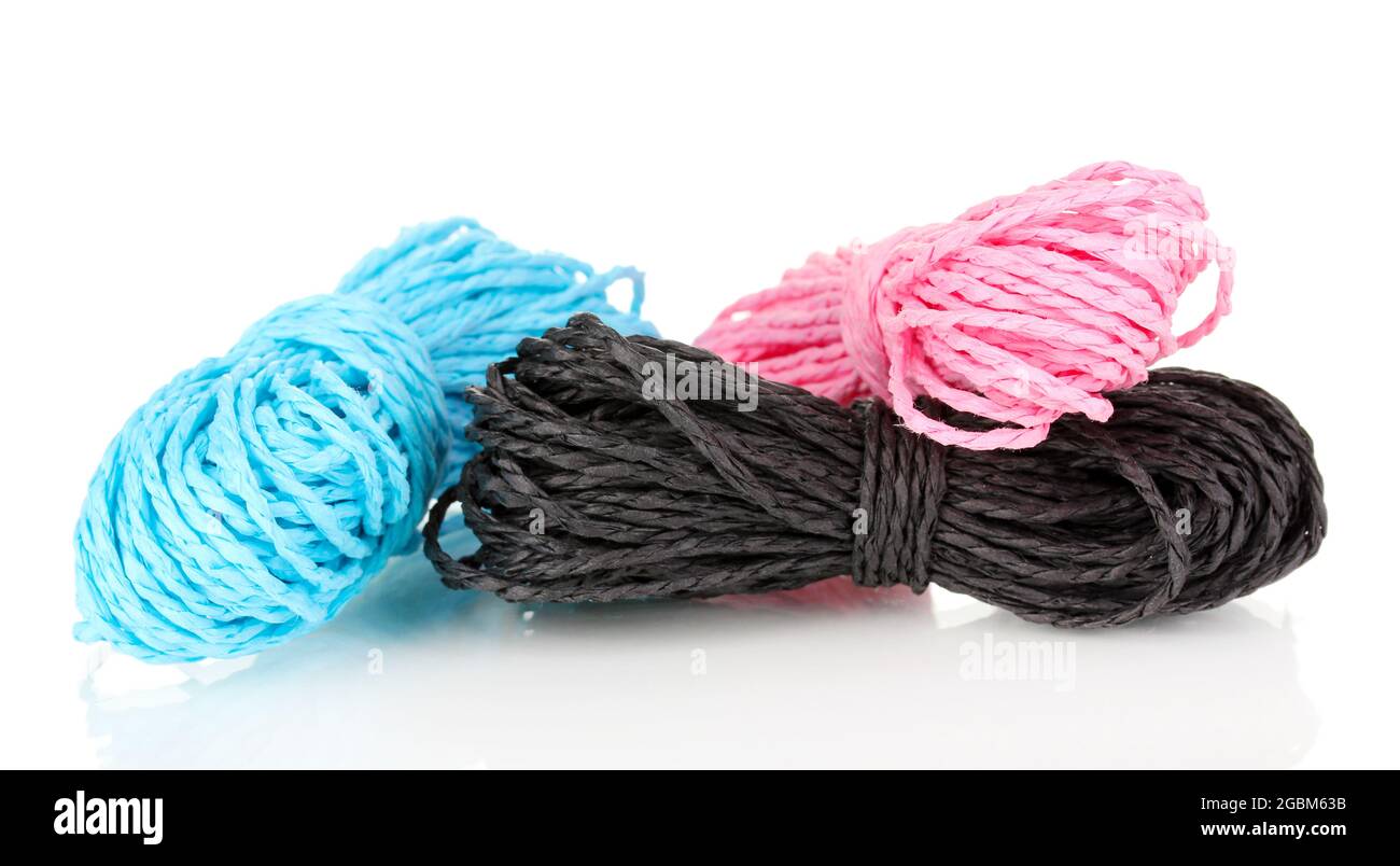 Colored ropes isolated on white background Stock Photo - Alamy