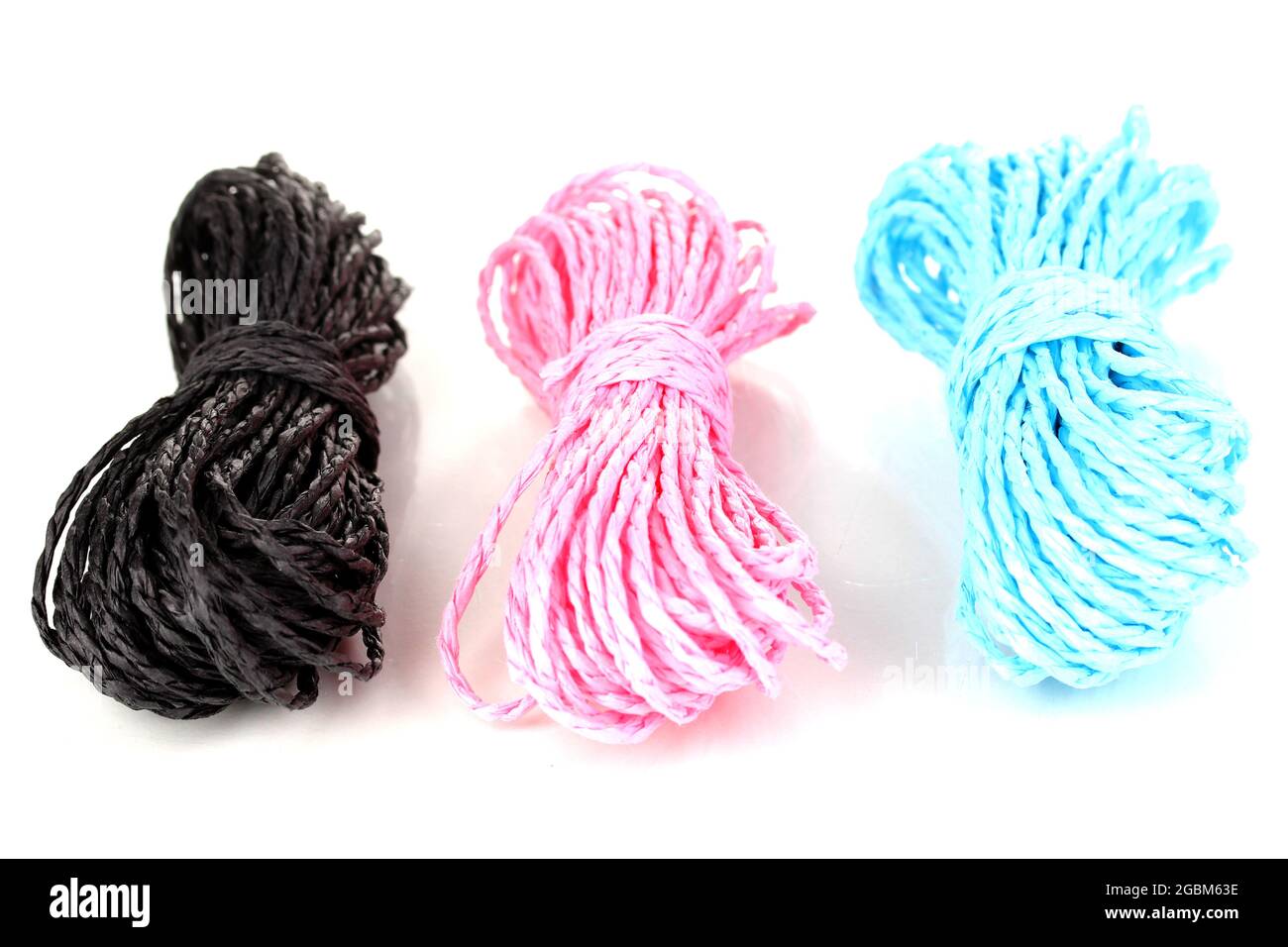 Colored rope isolated on white background Stock Photo - Alamy