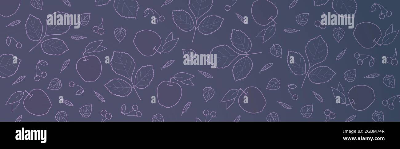 Blue background with many autumn foliage - Vector illustration Stock ...