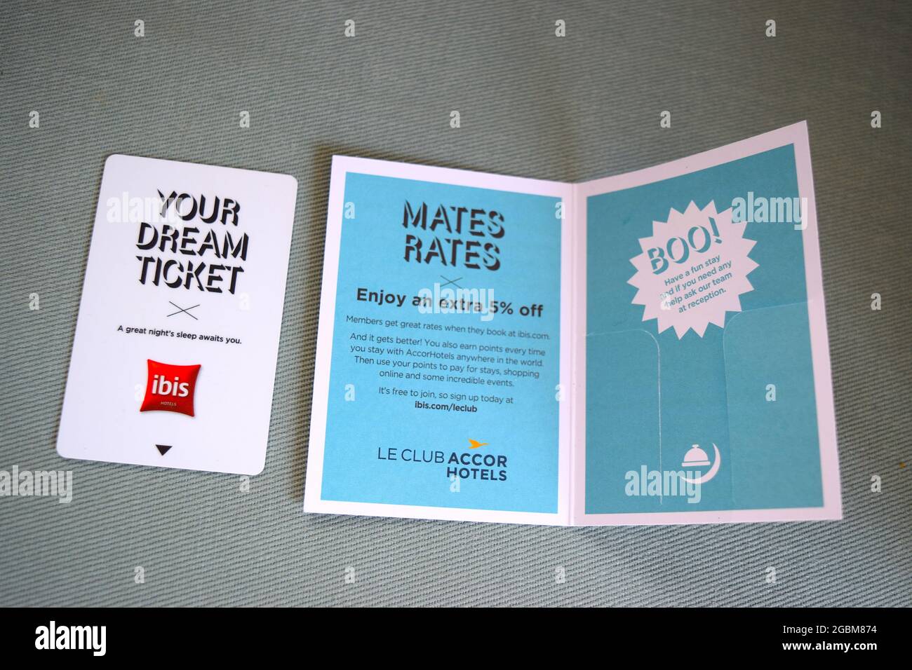 Ibis hotel electronic key and a card Stock Photo - Alamy