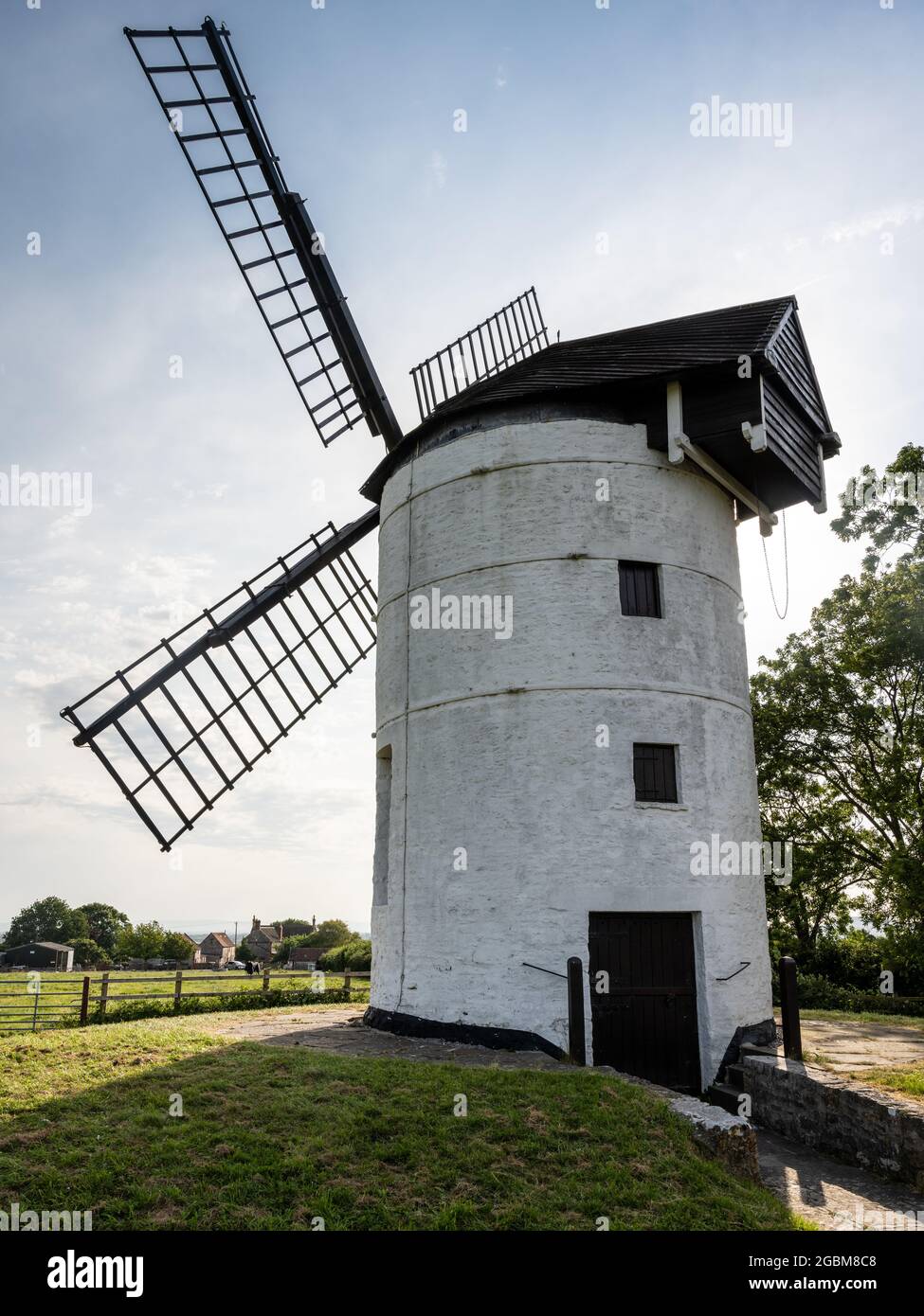 The 18th century tower mill at Ashton Windmill in Chapel Allerton in ...