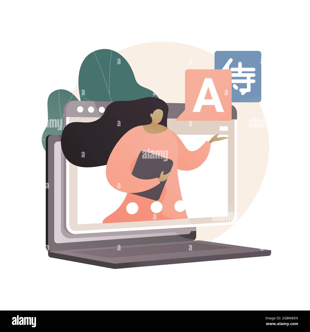 Online language school abstract concept vector illustration Stock ...