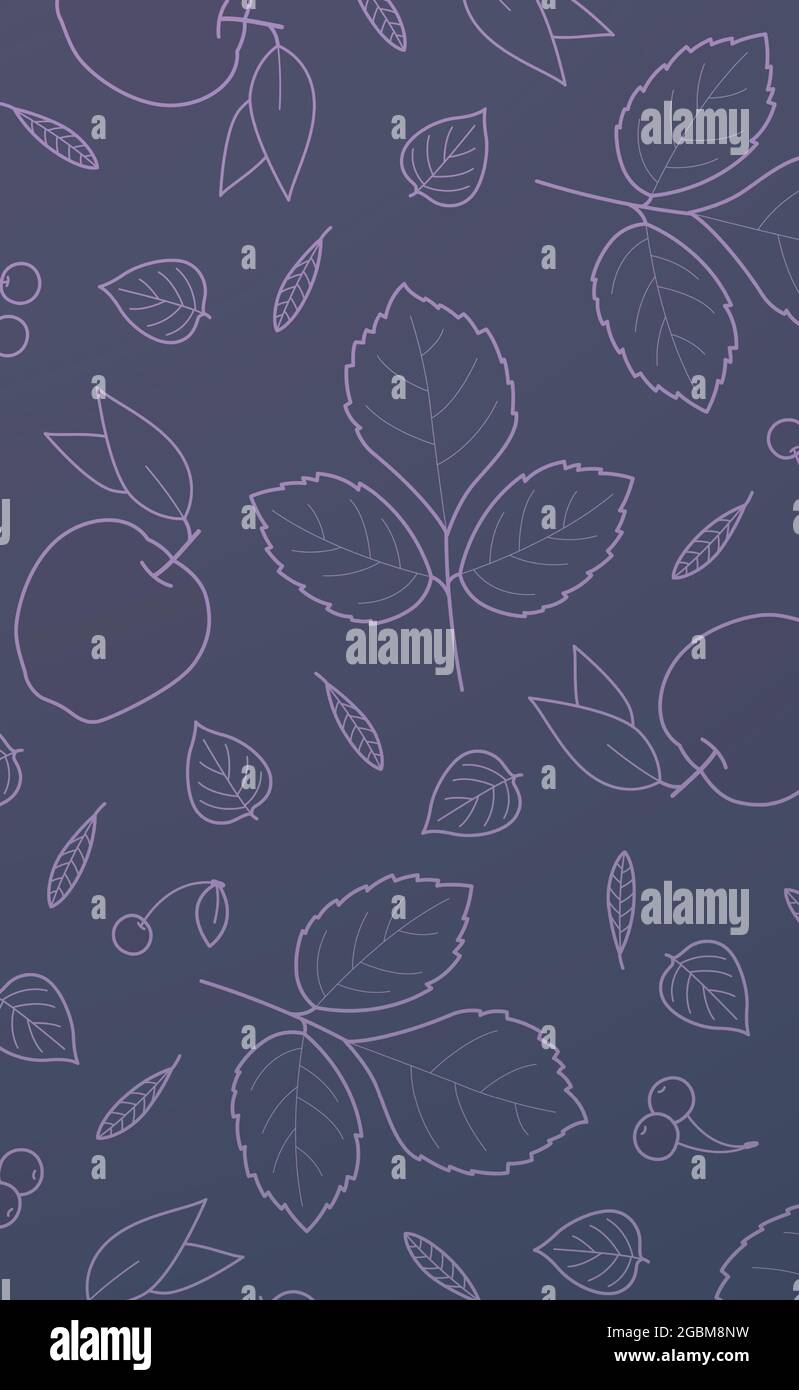 Blue background with many autumn foliage - Vector illustration Stock ...