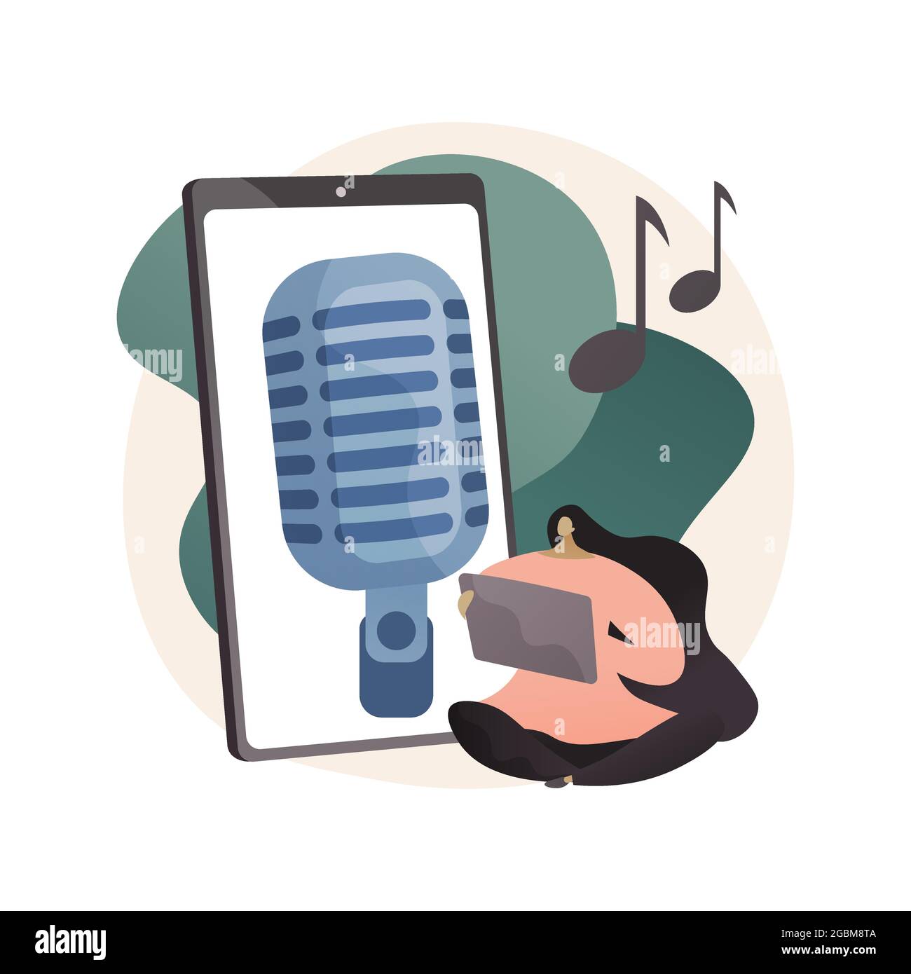 Listen to podcasts abstract concept vector illustration Stock Vector ...