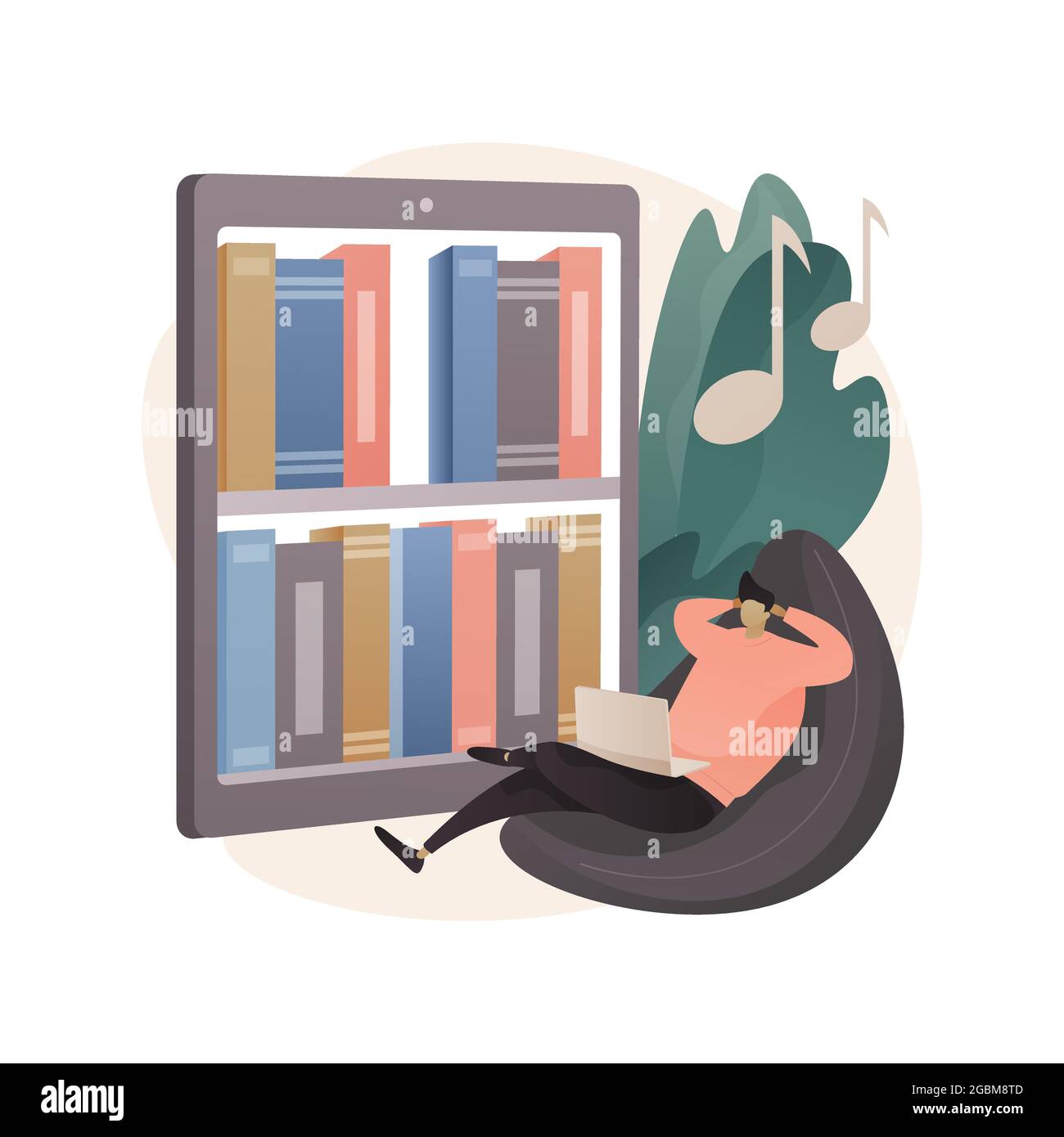 Listen to audiobooks abstract concept vector illustration Stock Vector ...