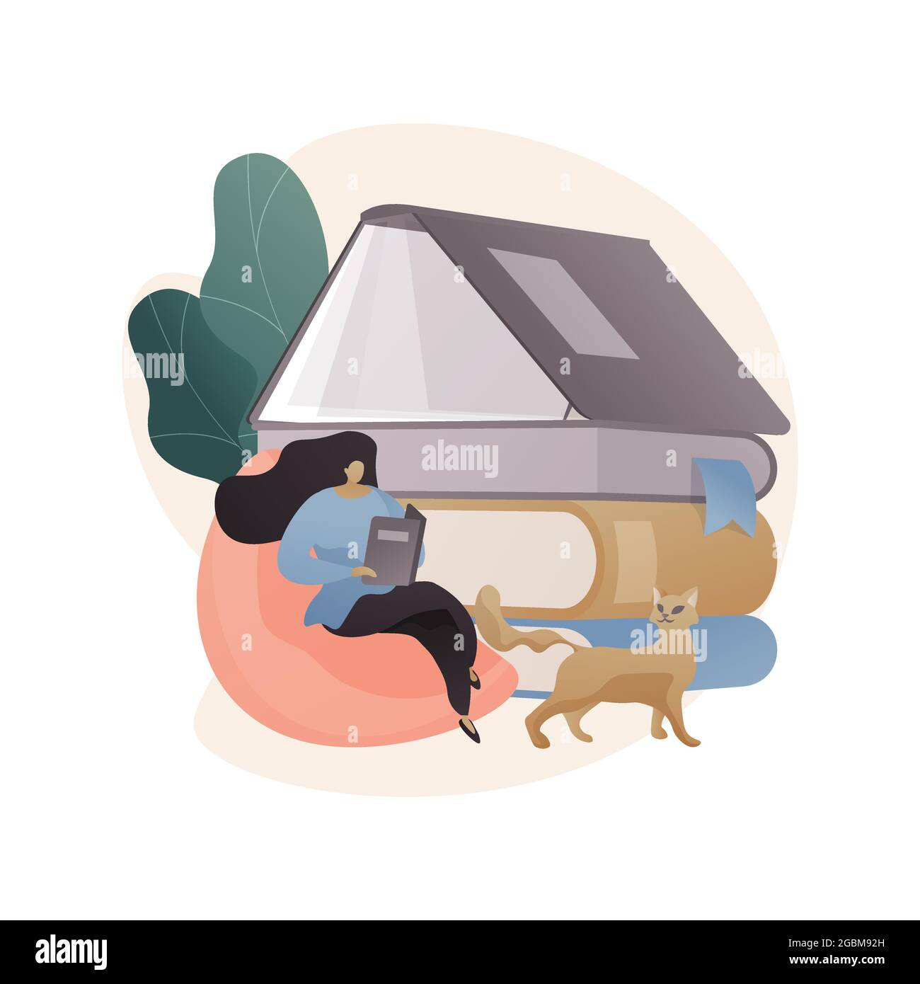 Read a book abstract concept vector illustration Stock Vector Image ...