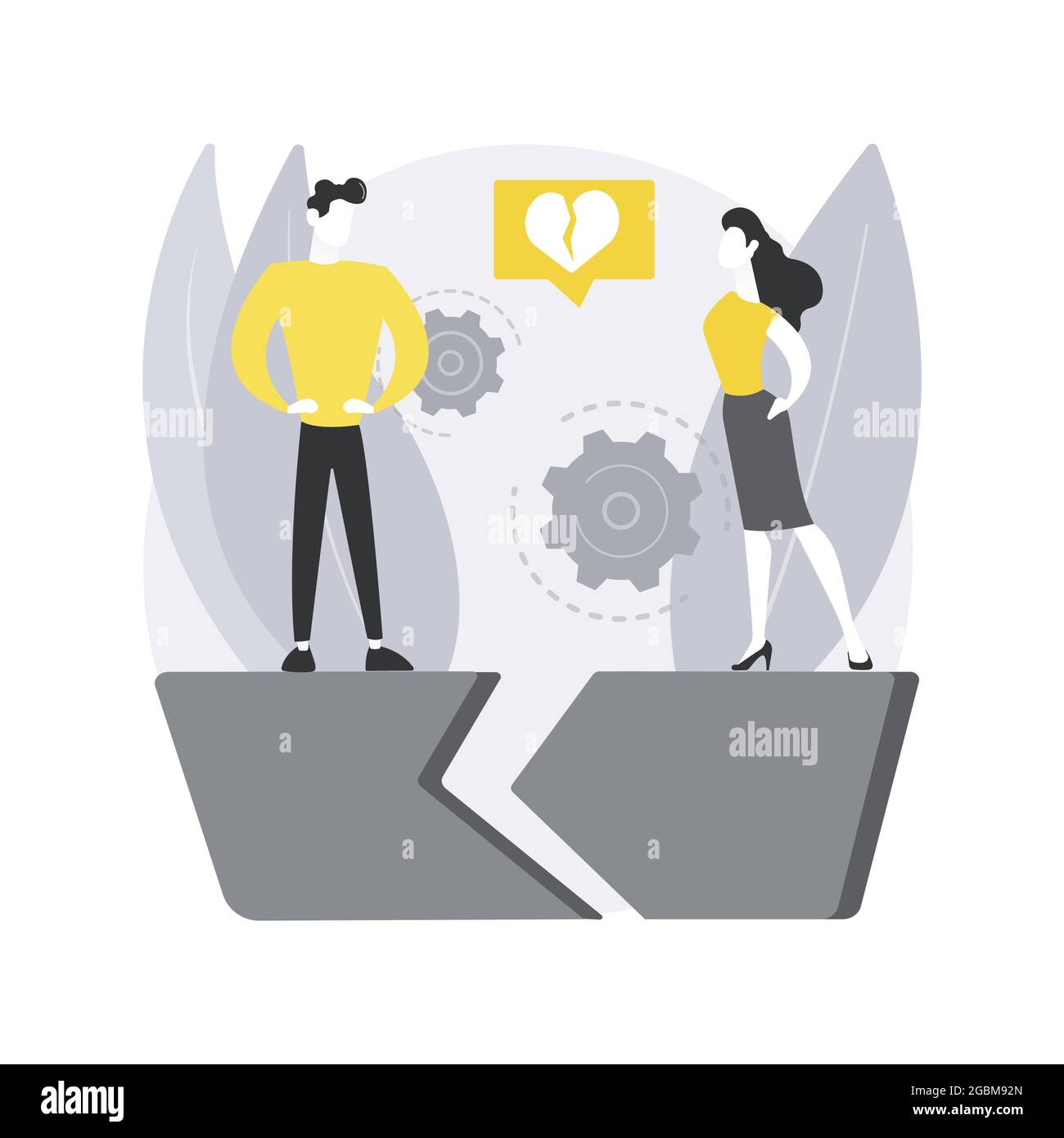 Separated person abstract concept vector illustration Stock Vector ...