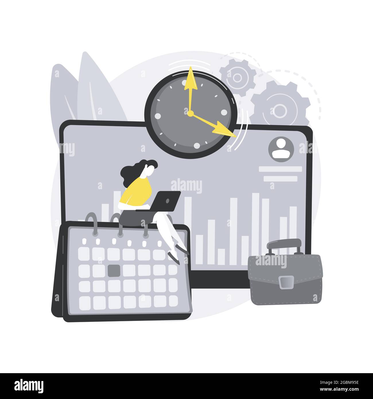 Time and attendance tracking system abstract concept vector ... Time and attendance tracking system abstract concept vector ...