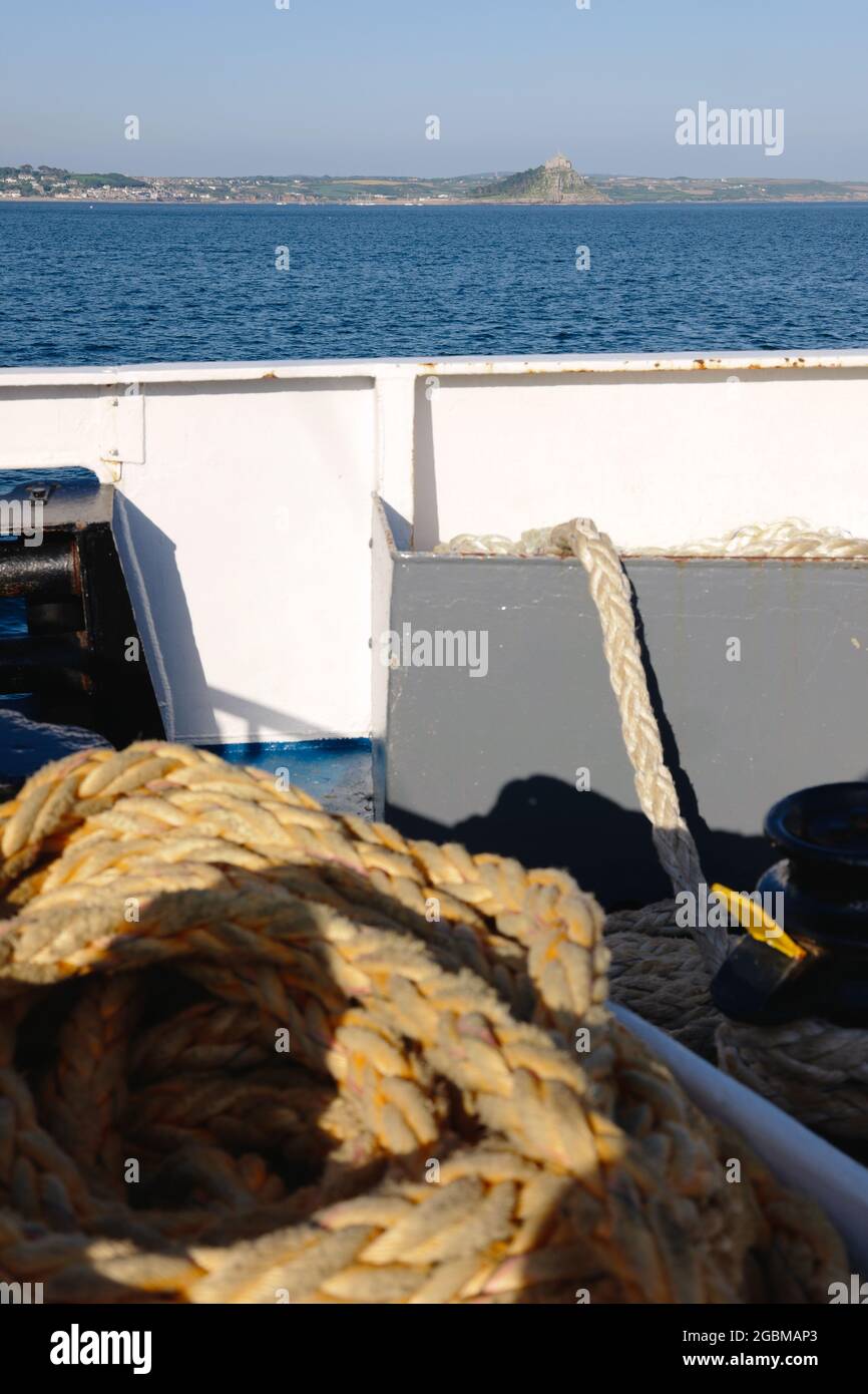 On board the Scillonian III ferry between the Isles of Scilly and ...
