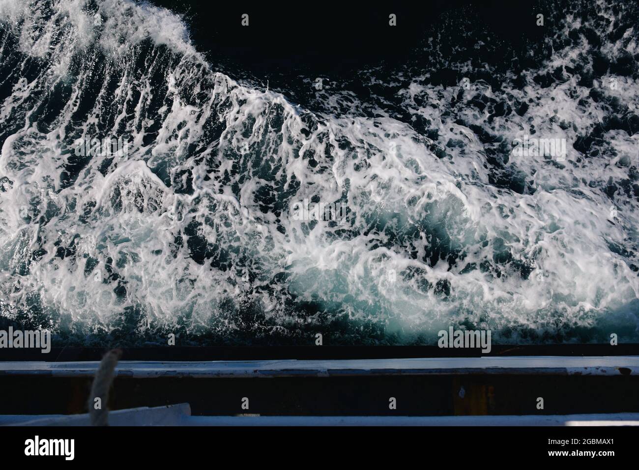Waves on the Celtic Sea viewed from the deck of the Scillonian III ...