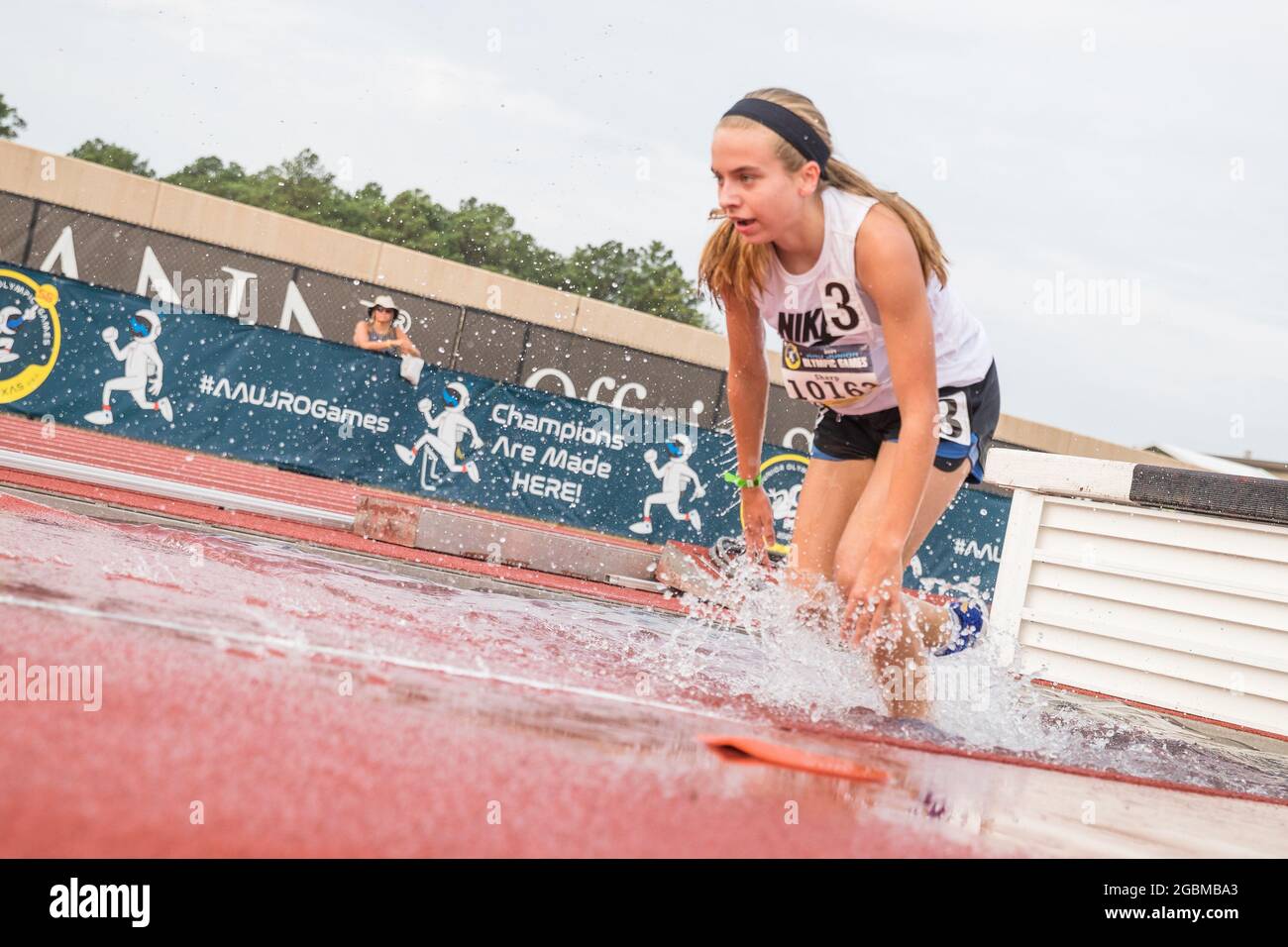 August 4, 2021: Sam Sharp competes in the Girls 2000 Meter Steeplechase ...