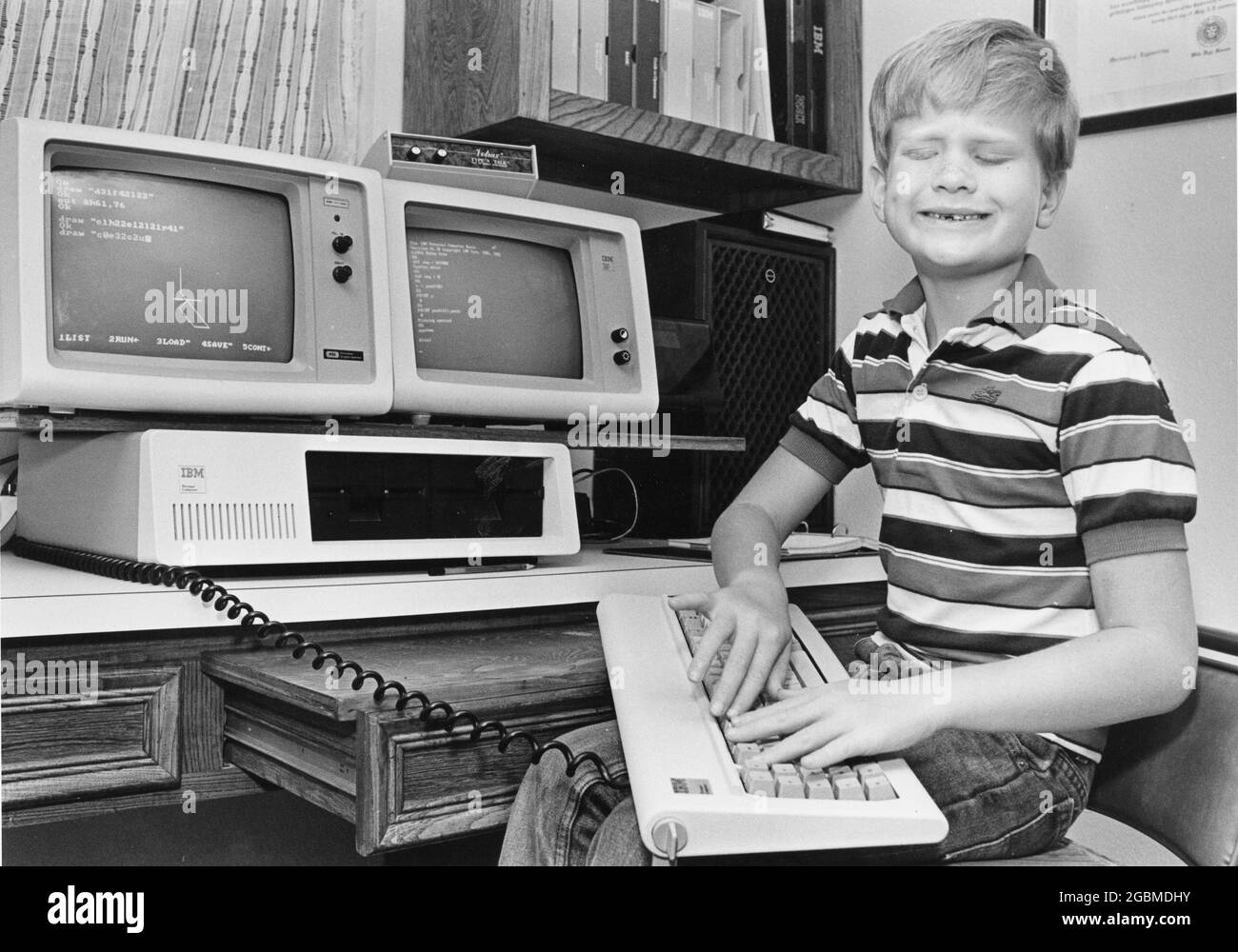 Austin Texas USA, circa 1990: Blind boy, Sam Hartman, a blind ...