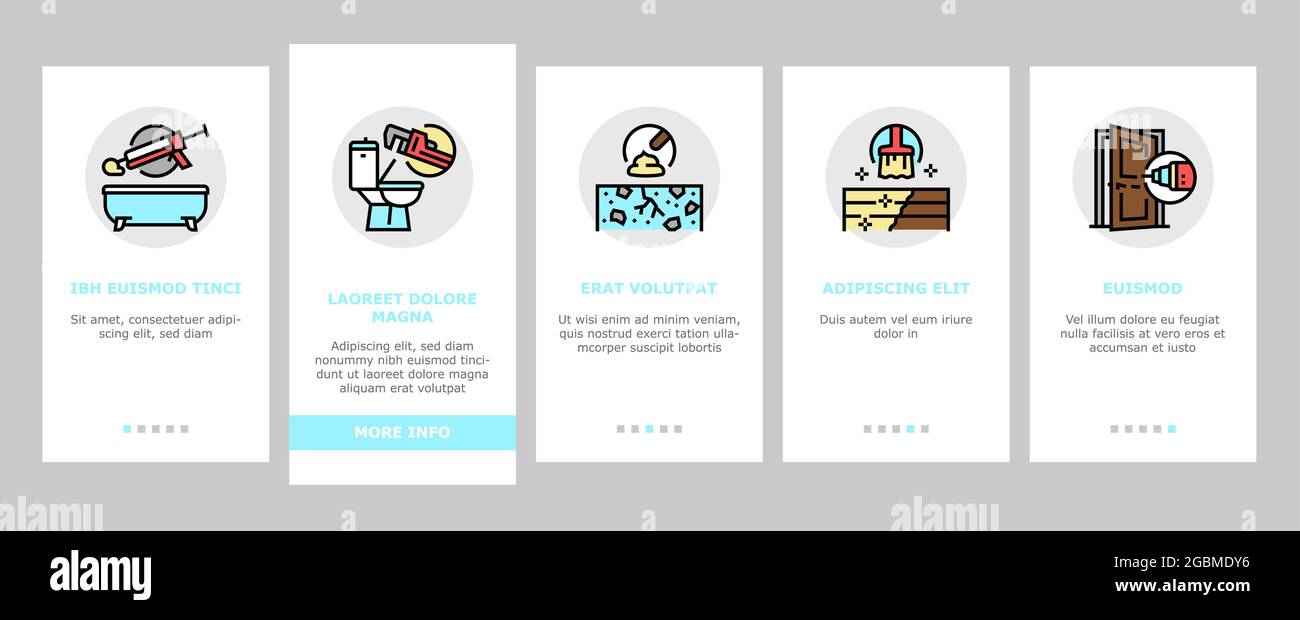 Home Repair Occupation Onboarding Icons Set Vector Stock Vector Image ...