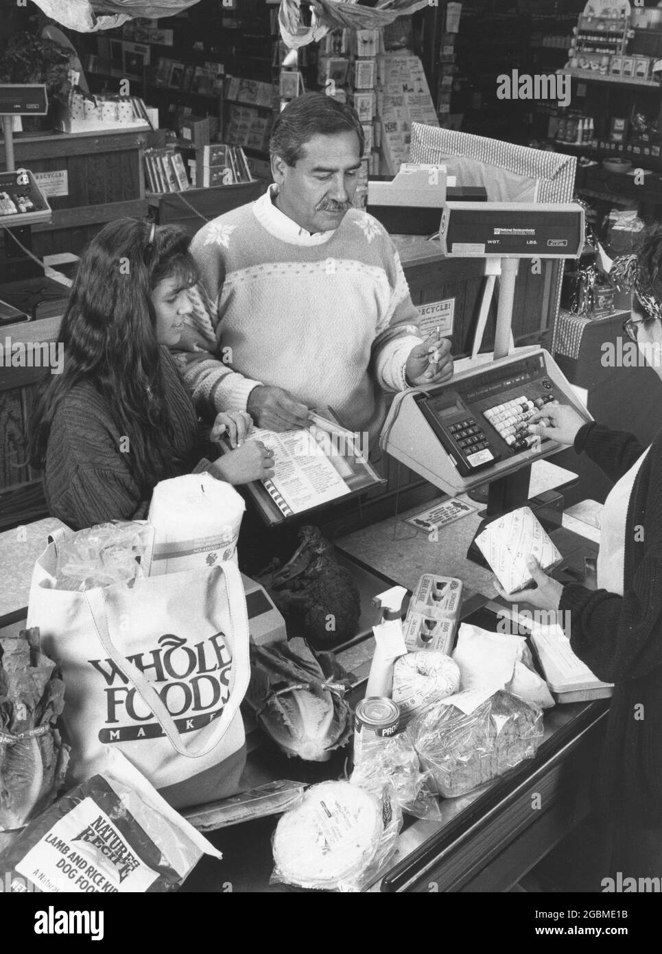 Grocery store checkout line Black and White Stock Photos & Images - Alamy