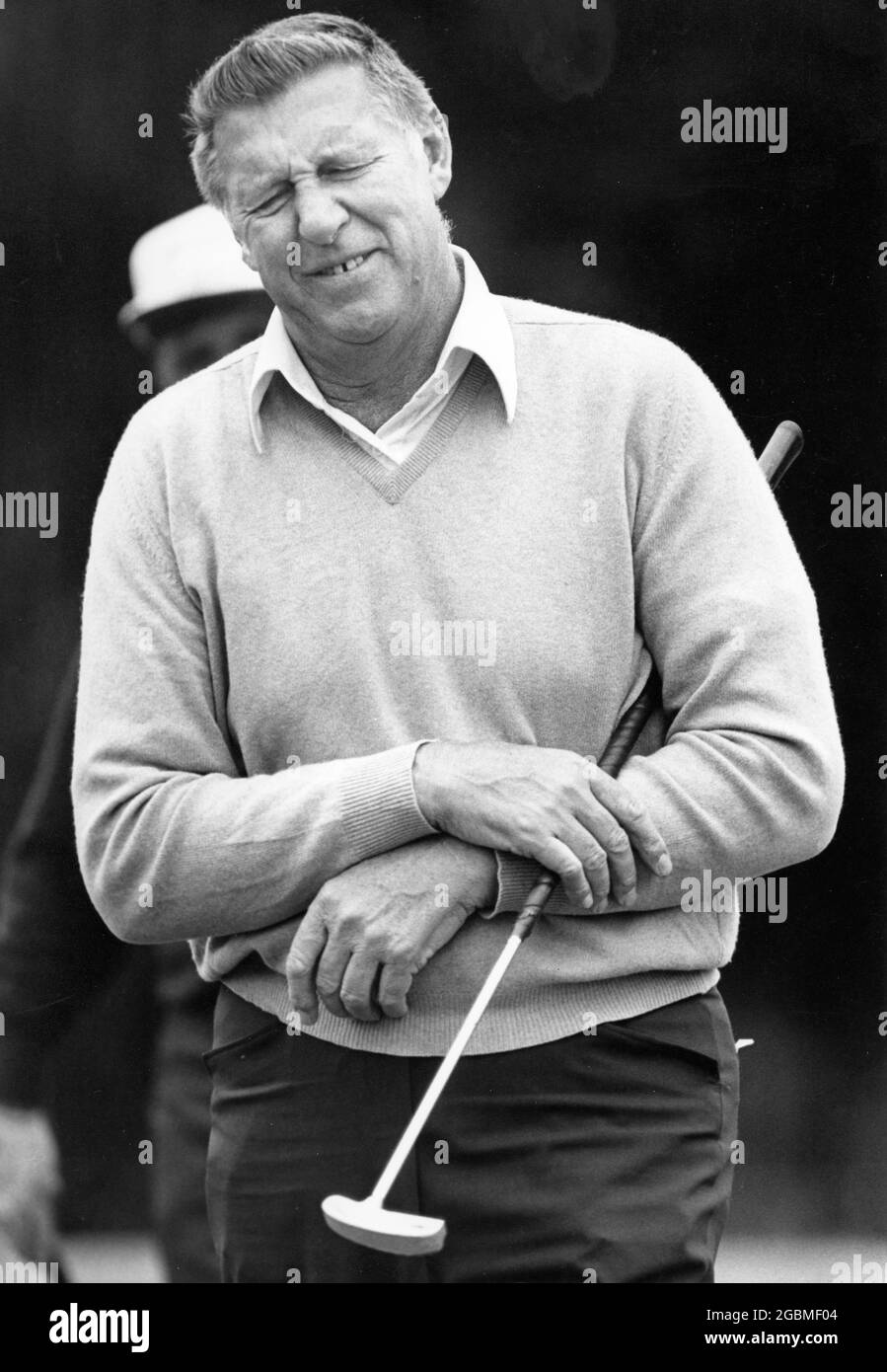 Austin, Texas USA, circa 1989: Professional golfer winces after missing ...