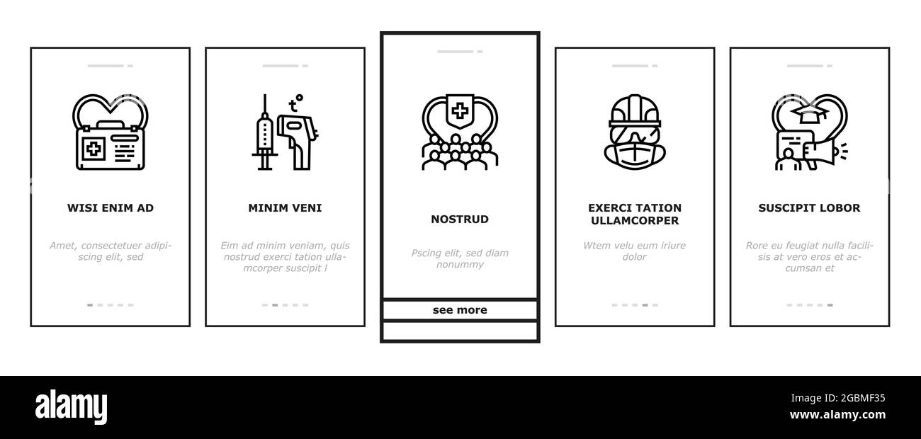 Health Safety Environment Hse Onboarding Icons Set Vector Stock Vector ...