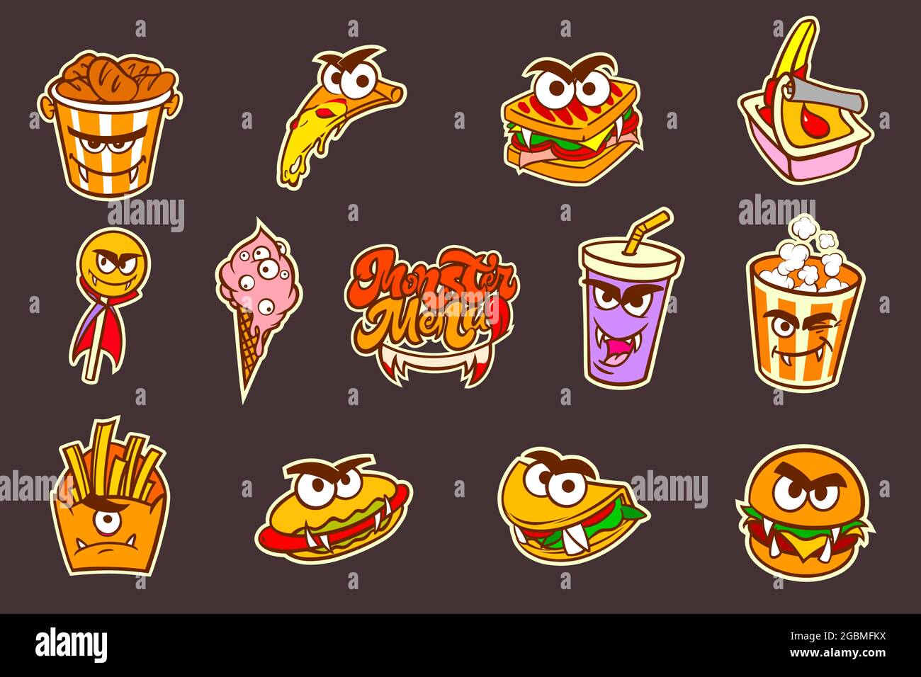 Food monster Stock Vector Images - Alamy