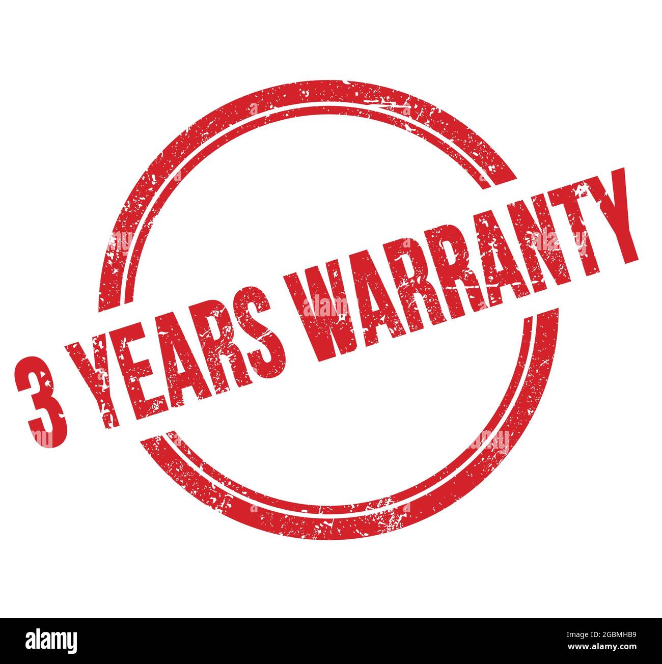 3 YEARS WARRANTY text written on red grungy vintage round stamp Stock ...
