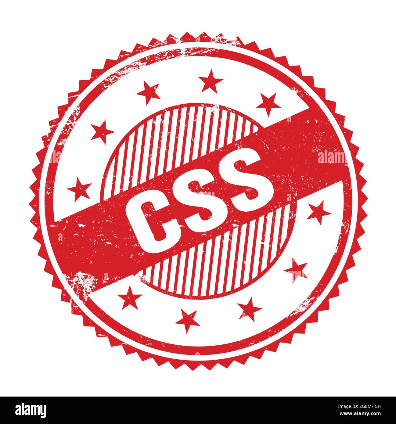 CSS text written on red grungy zig zag borders round stamp Stock Photo ... CSS text written on red grungy zig zag borders round stamp Stock Photo ...