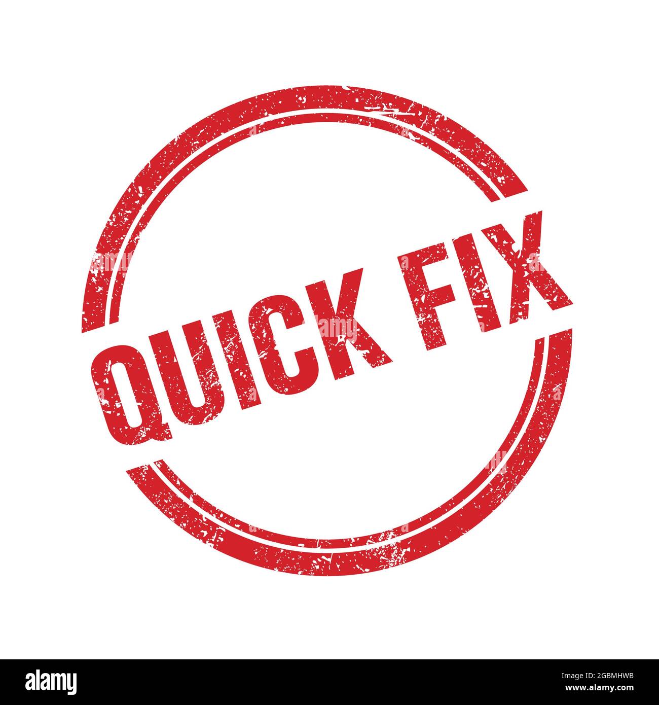 QUICK FIX text written on red grungy vintage round stamp Stock Photo ...