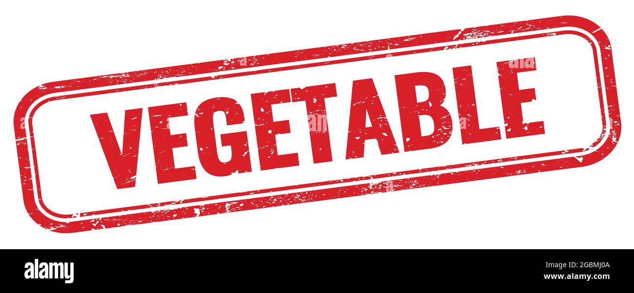 VEGETABLE text on red grungy rectangle stamp Stock Photo - Alamy