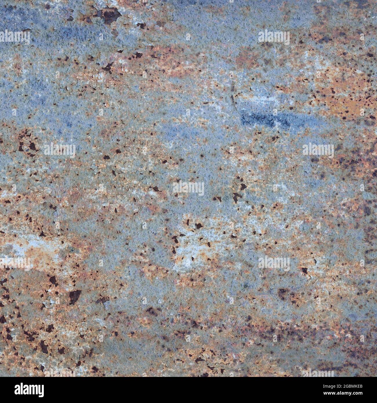 Old light blue painted grey rusty rustic rust iron metal background ...