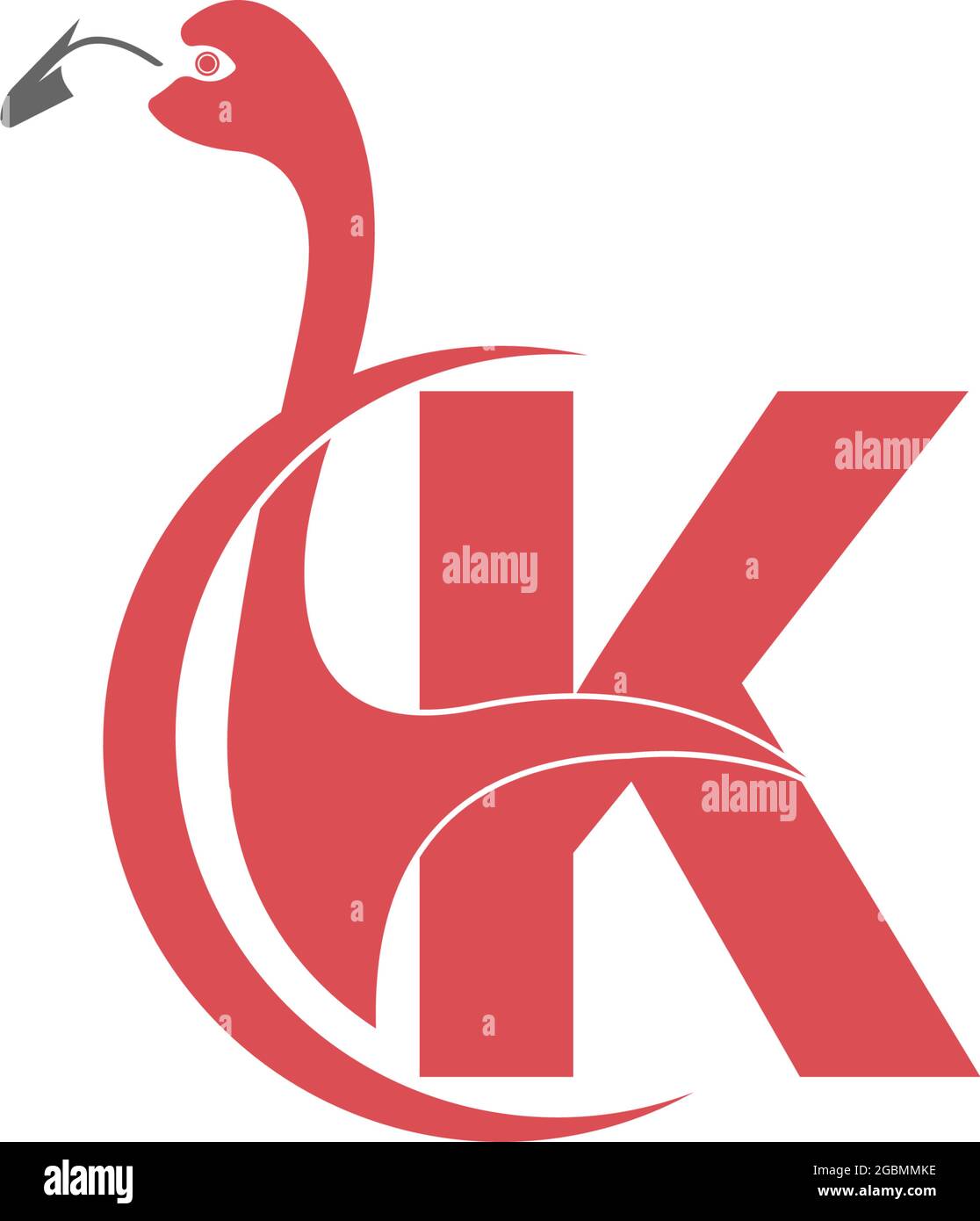 Letter K with flamingo bird icon logo vector template Stock Vector ...