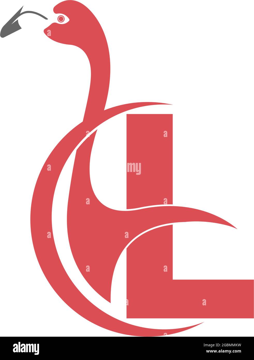 Letter L with flamingo bird icon logo vector template Stock Vector ...