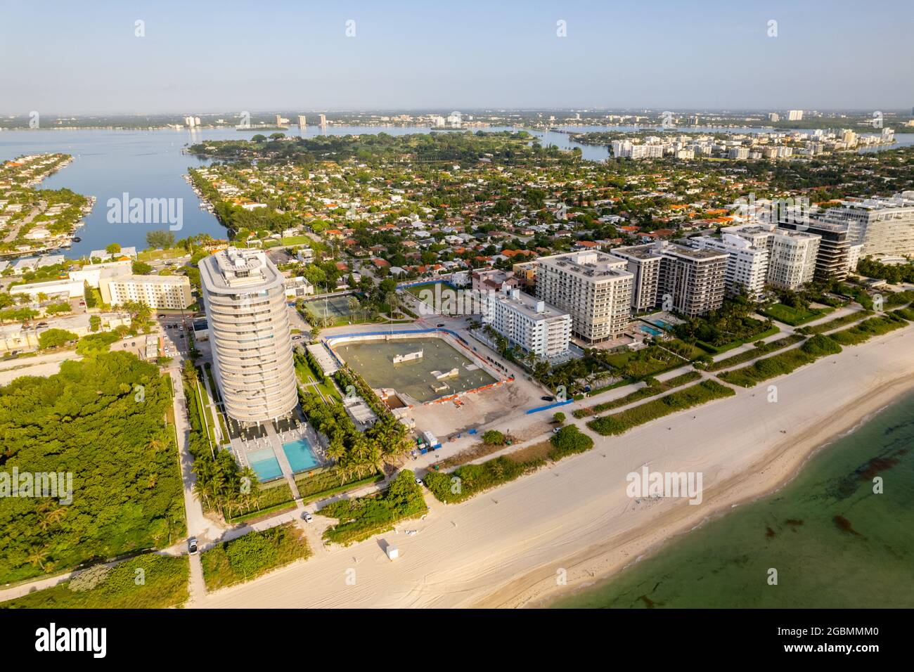 Surfside, FL USA - July 31, 2021: Site of former Champlain Towers South ...