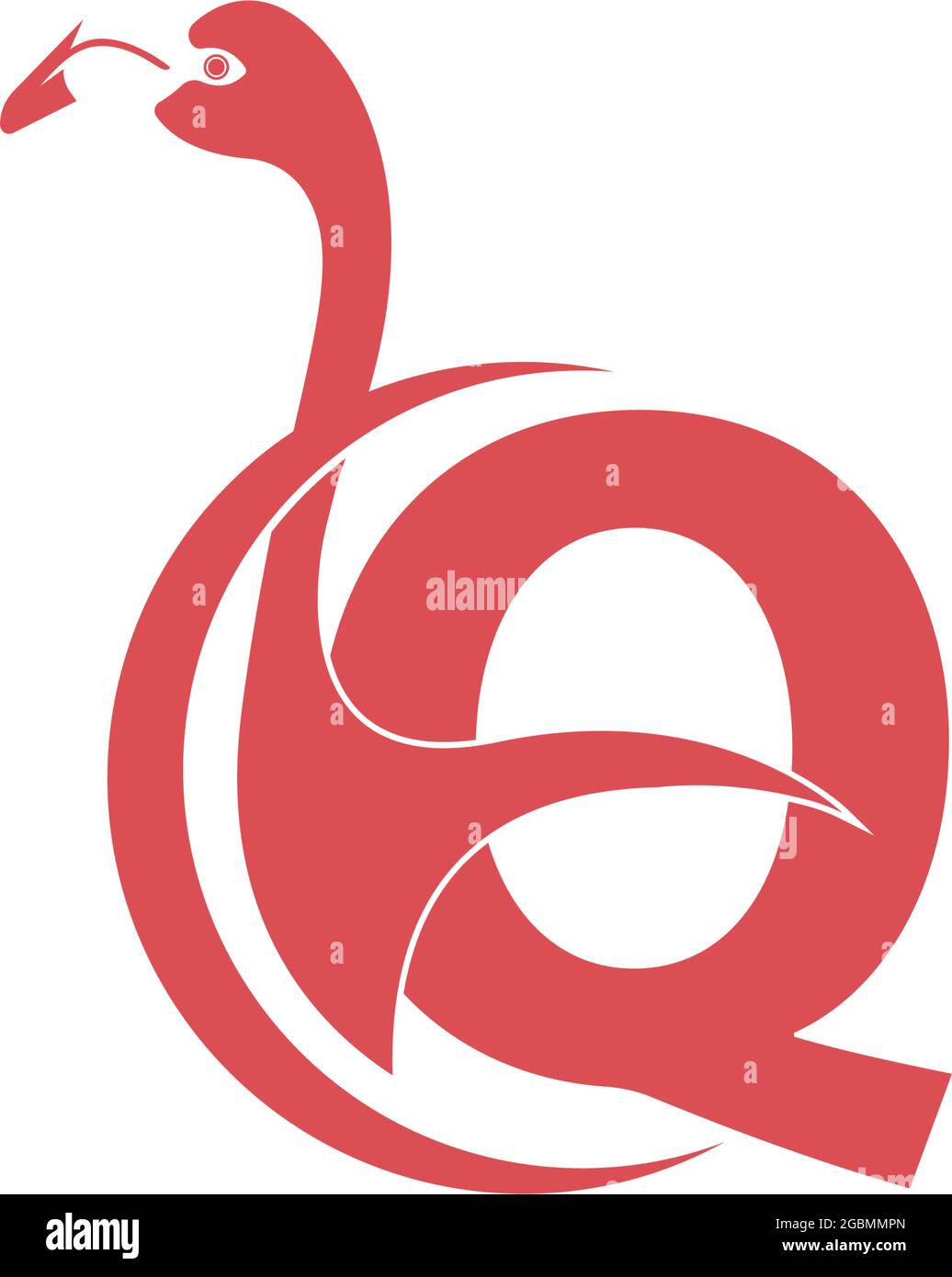 Letter Q with flamingo bird icon logo vector template Stock Vector ...