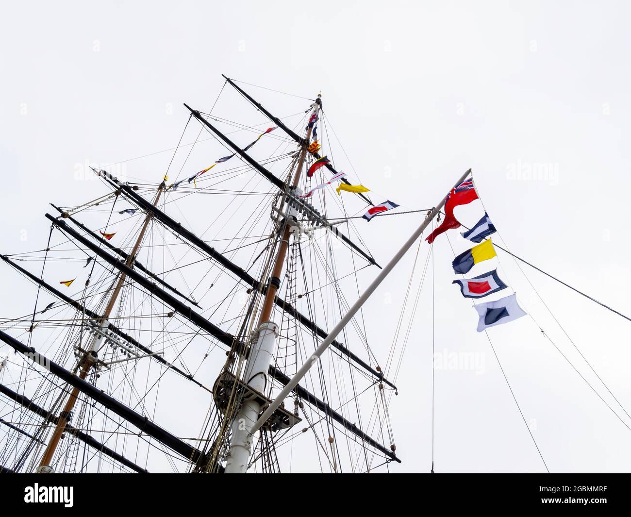 Masts and rigging of the Cutty Sark, the last surviving British tea ...