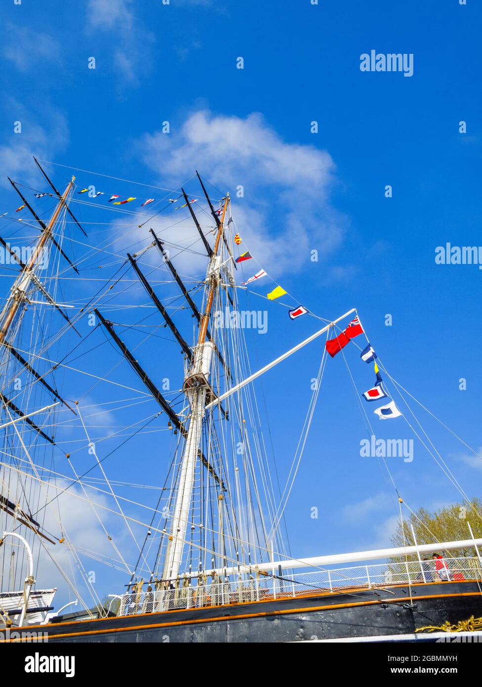 Masts and rigging of the Cutty Sark, the last surviving British tea ...