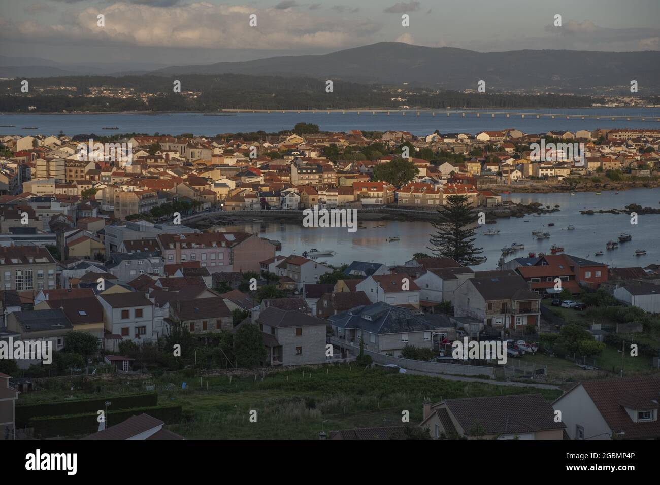 ISLA DE AROUSA, SPAIN - Jul 12, 2021: The view of the Isla de Arousa, a ...