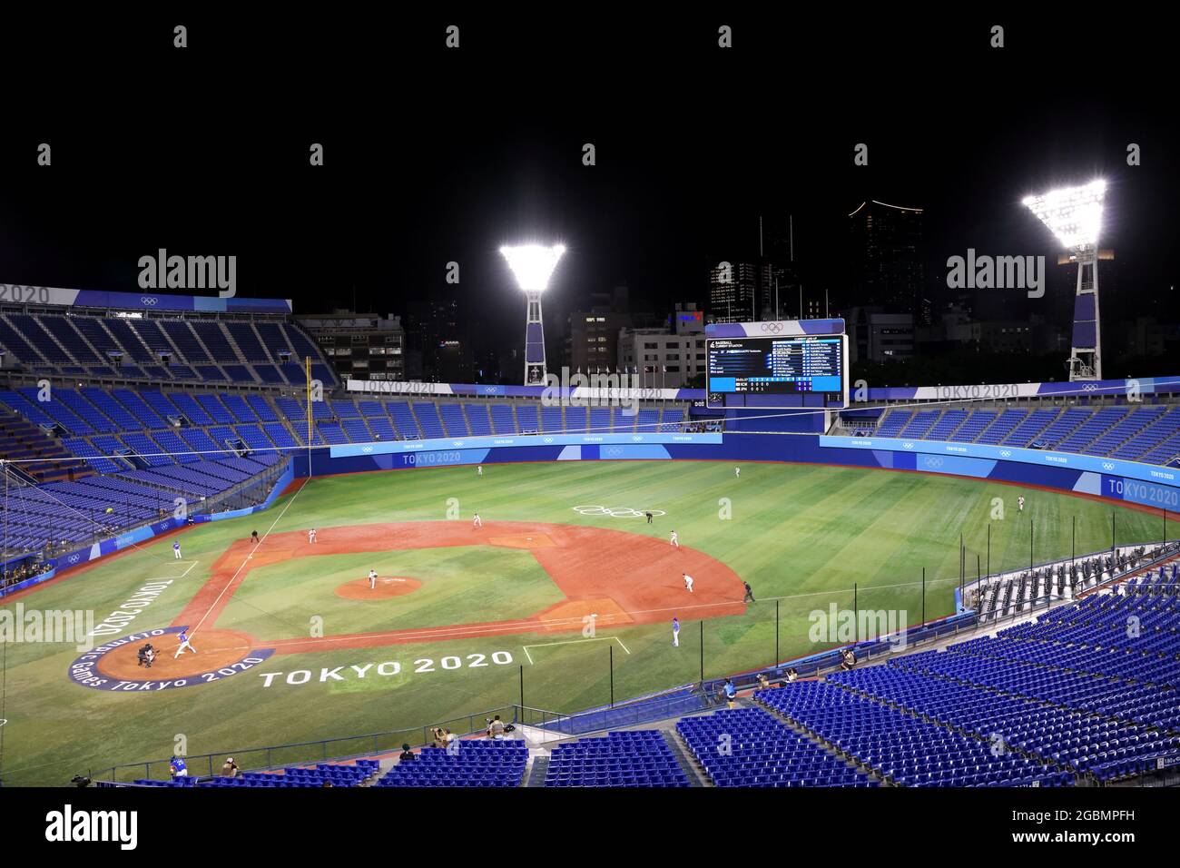 Kanagawa, Japan. 4th Aug, 2021. General view Baseball : Knockout stage ...