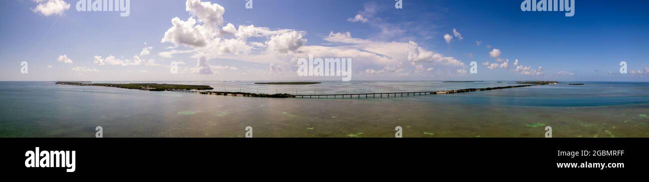 Aerial panorama Florida Keys bridge landscape Stock Photo - Alamy