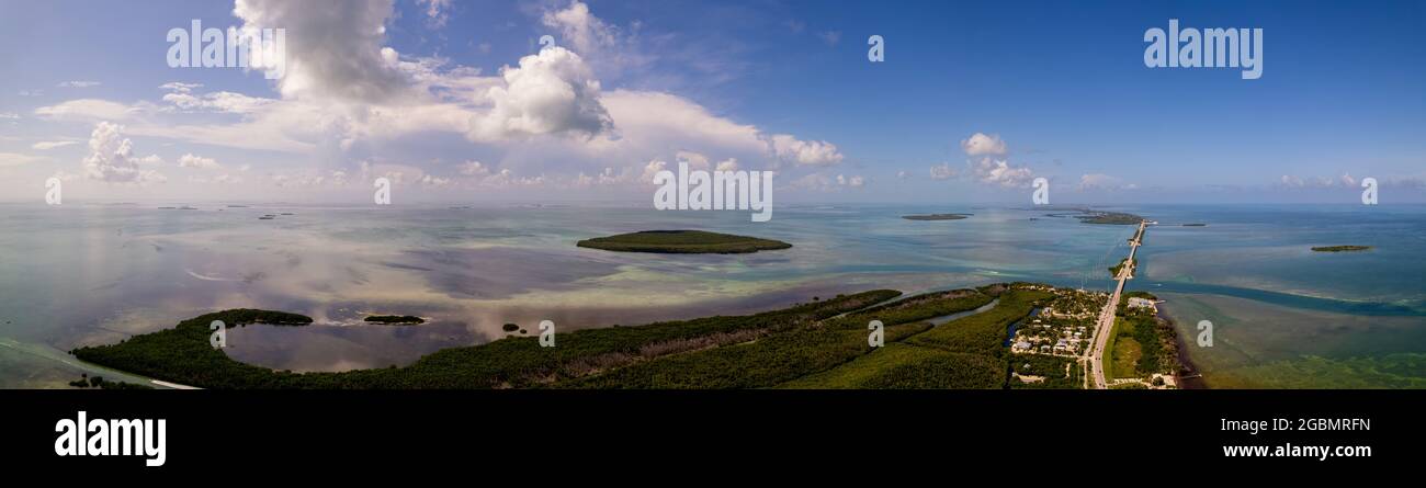 Beautiful aerial panorama of the Florida Keys Stock Photo - Alamy
