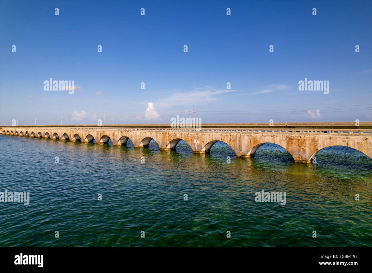 Photo from a boat of the 7 mile bridge Florida Keys Stock Photo - Alamy