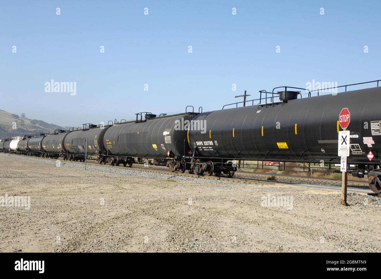 Tank cars near Caliente, California at the Bodfish Road railroad ...