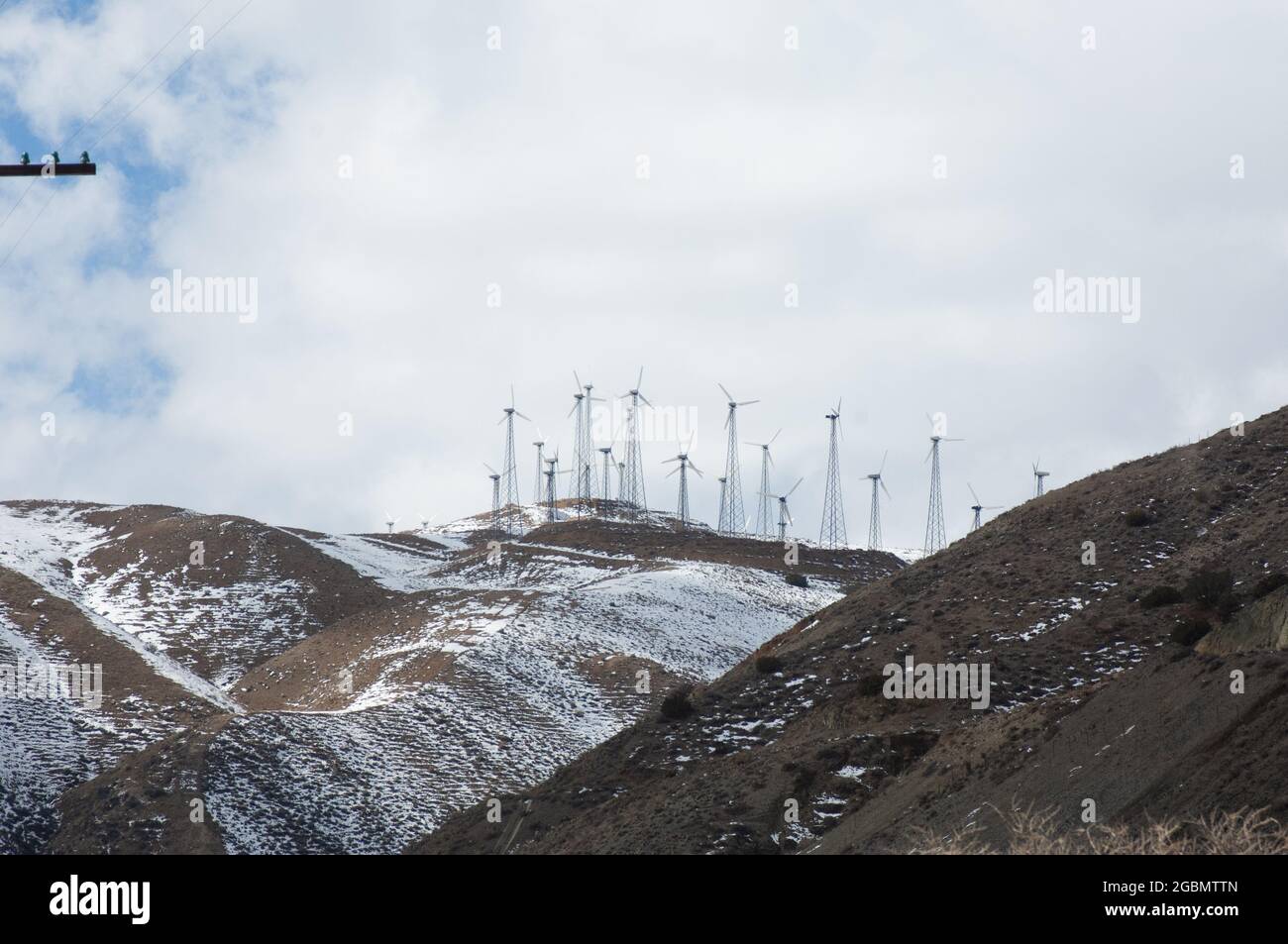 First generation wind turbines near Tehachapi, California Stock Photo ...