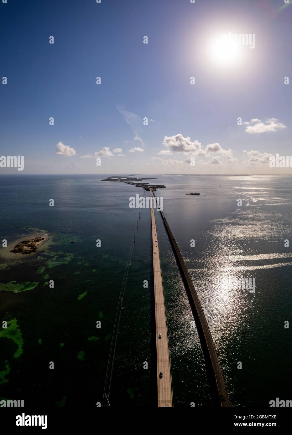Aerial photo 7 Mile Bridge Florida Keys vertical panorama Stock Photo ...