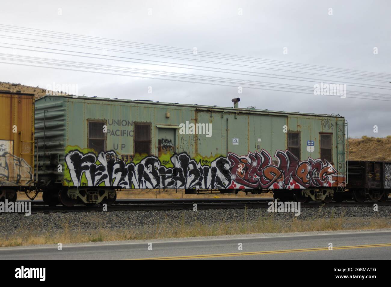 Union Pacific Work Car Stock Photo - Alamy